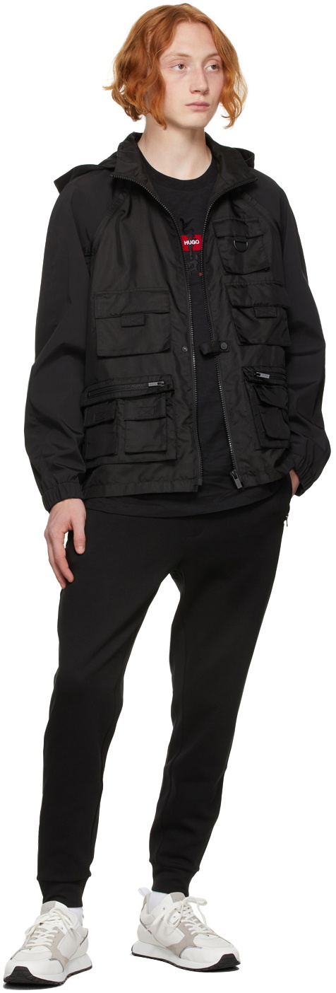 Hugo Black Hybrid Windbreaker Jacket Hugo Boss