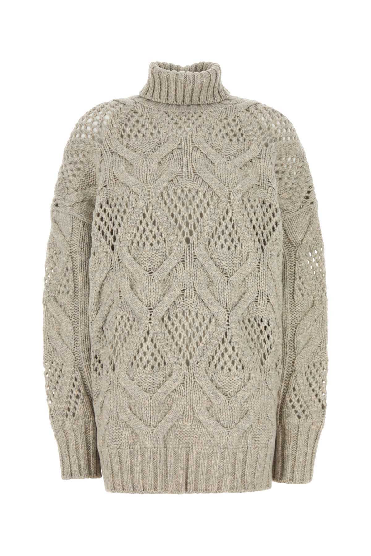 SportMax Grey Wool Blend Edicola Oversize Sweater Sportmax
