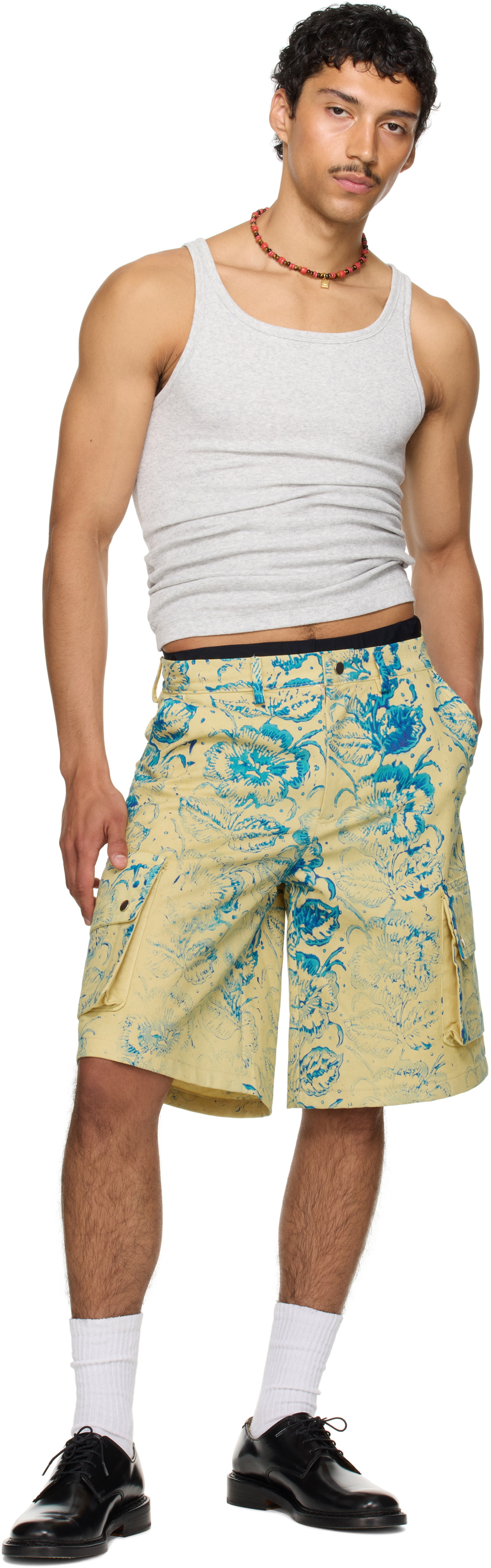 Stanley Raffington SSENSE Exclusive Yellow & Blue Floral Printed Cargo ...
