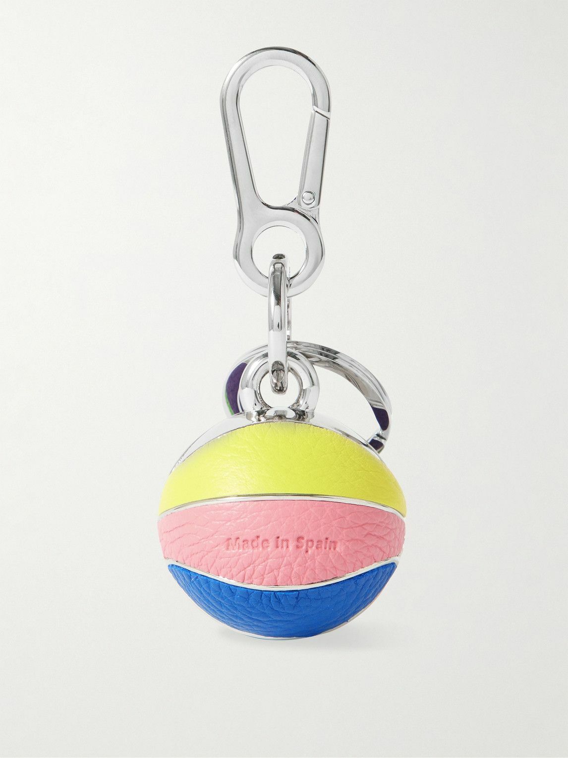 LOEWE - Basketball Silver-Tone and Textured-Leather Key Fob Loewe