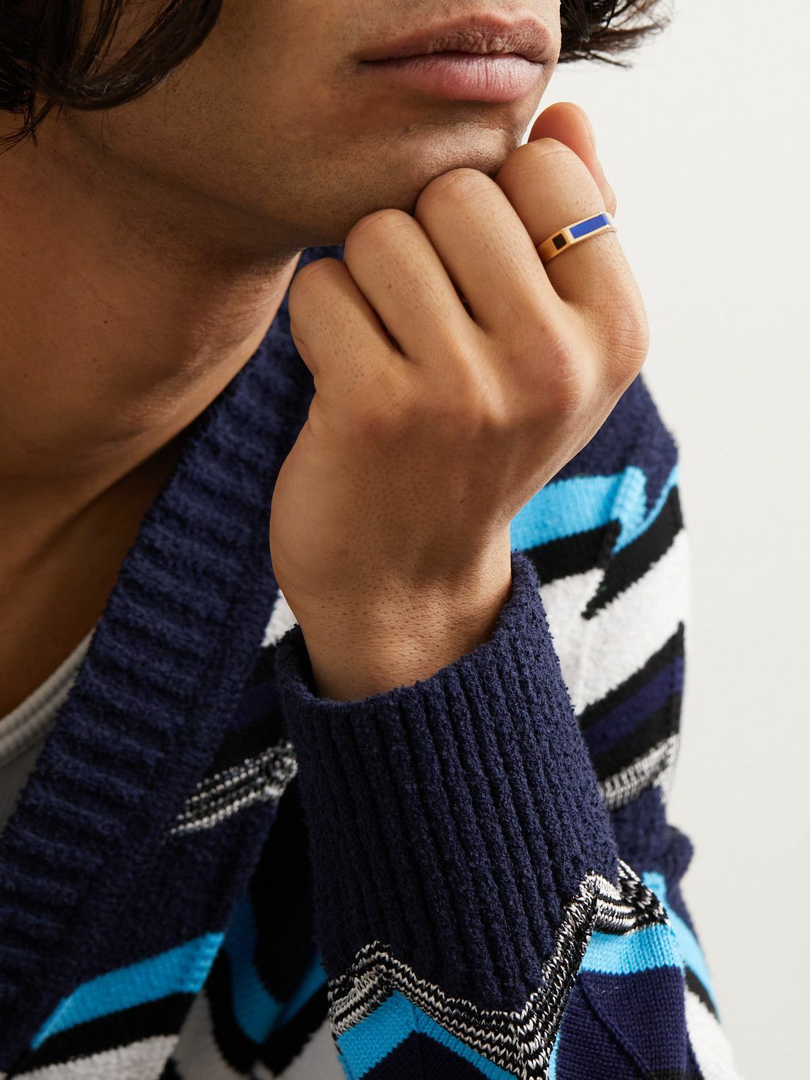 VARON - Gil Gold Lapis Lazuli and Onyx Ring - Gold