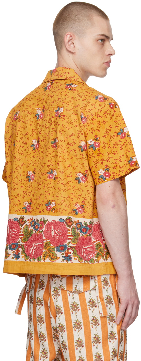 Bode Yellow Blooming Border Shirt Bode