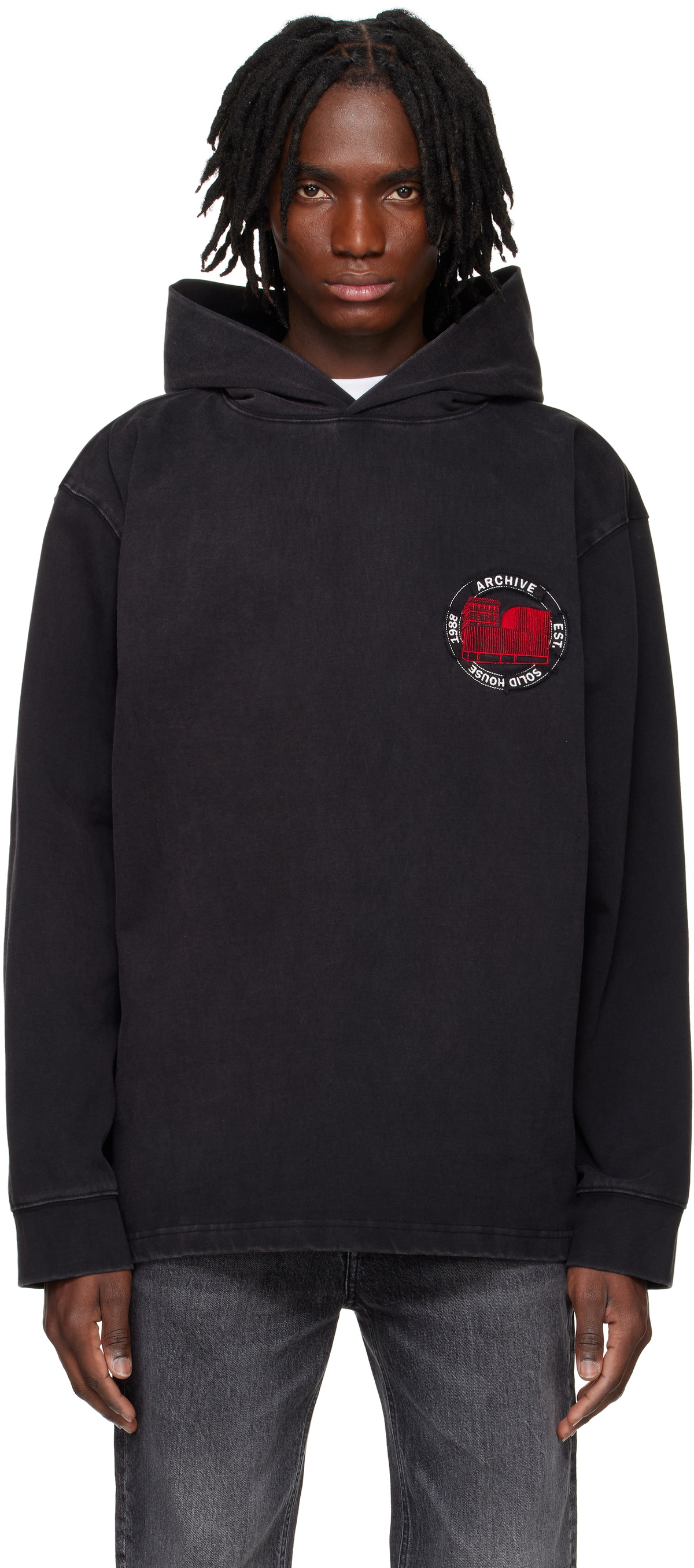 Solid Homme Gray Solid House Logo Hoodie Solid Homme