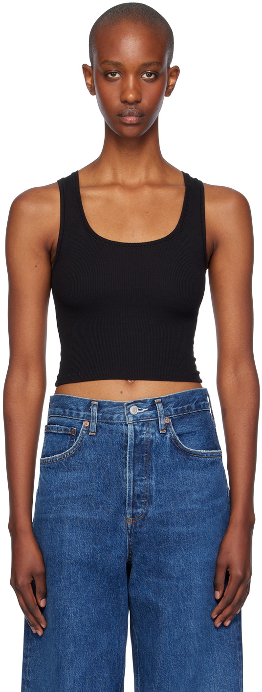 ÉTERNE Black Square Neck Tank Top ÉTERNE