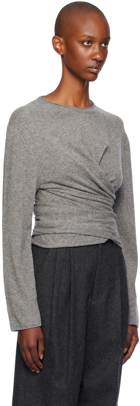 LE17SEPTEMBRE Gray Wrap Sweater LE17SEPTEMBRE