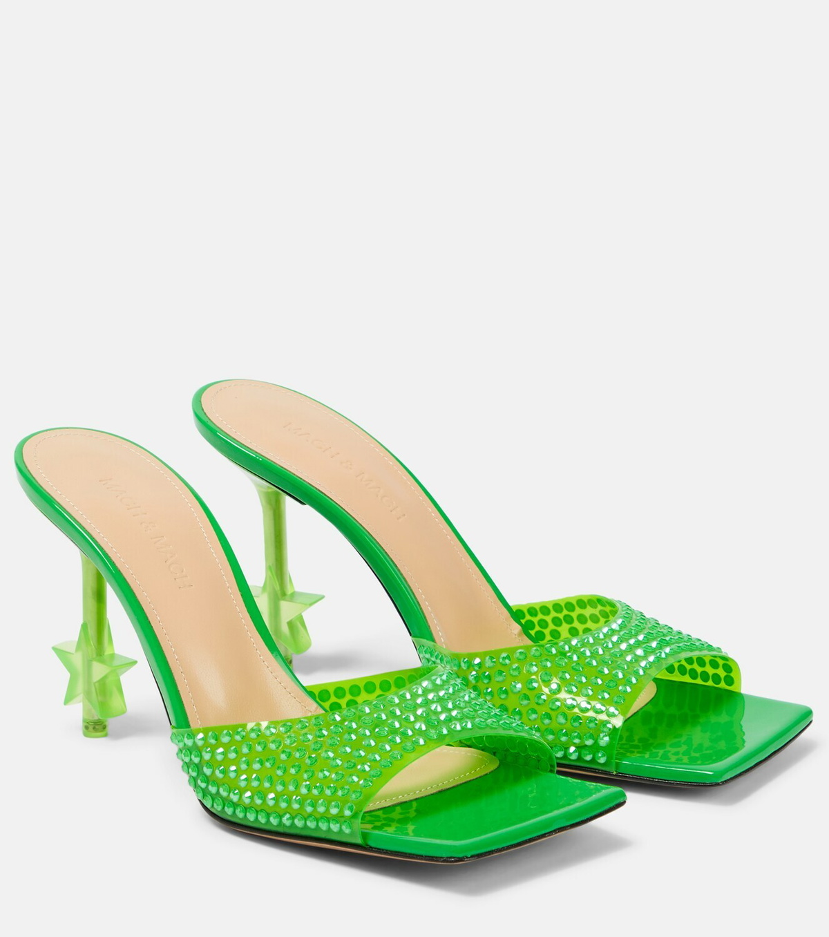 Mach & Mach - Star crystal-embellished PVC mules MACH & MACH