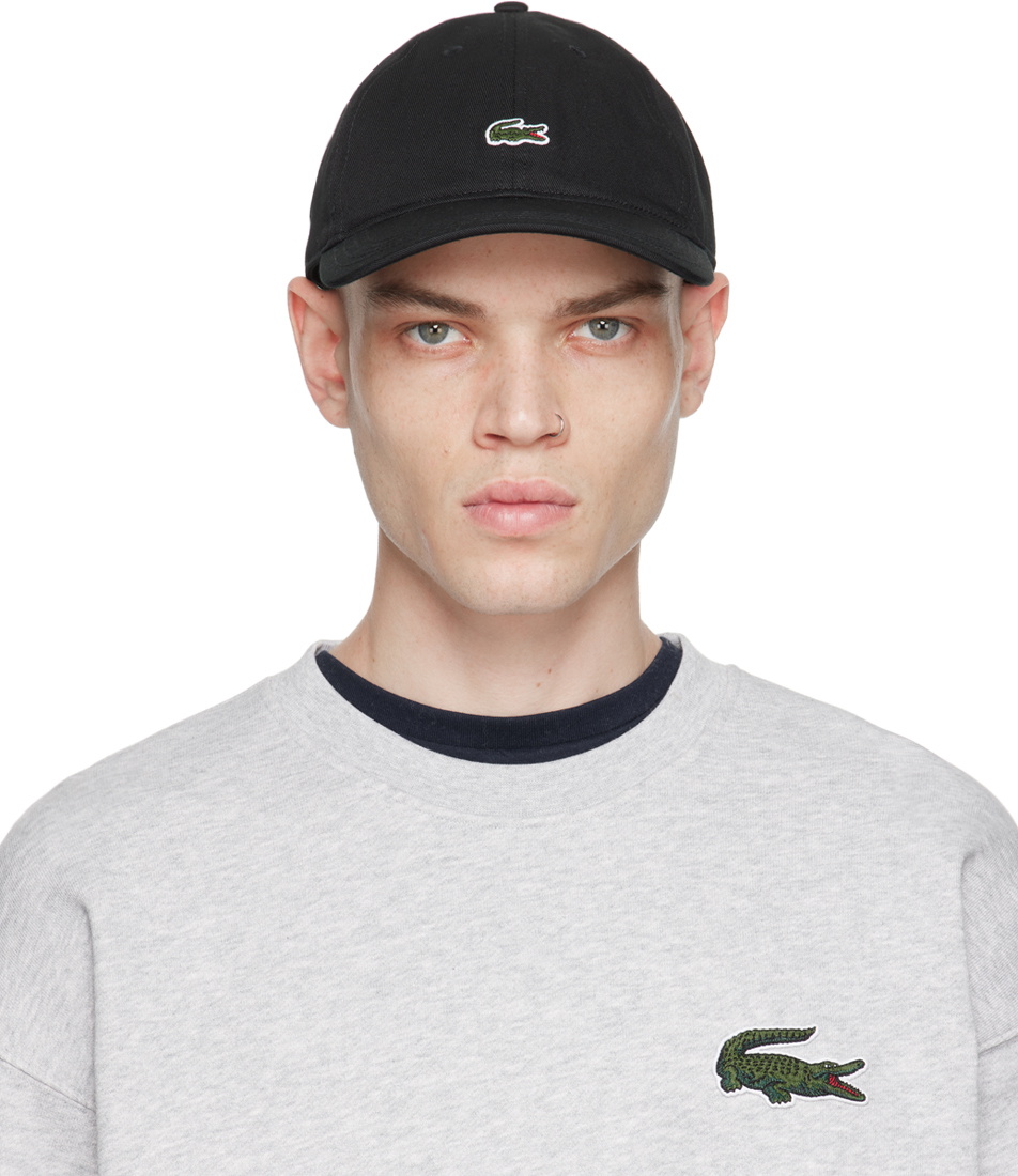 Lacoste Black Unisex Organic Cotton Twill Cap Lacoste