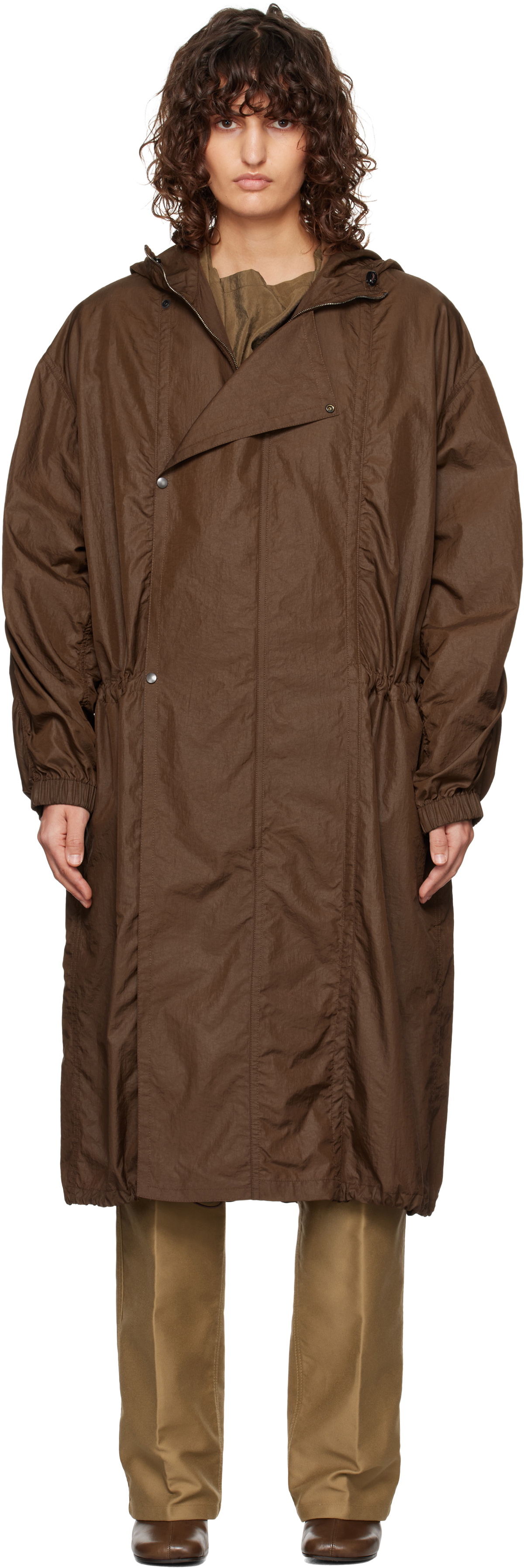 LEMAIRE Brown Nylon Coat Lemaire