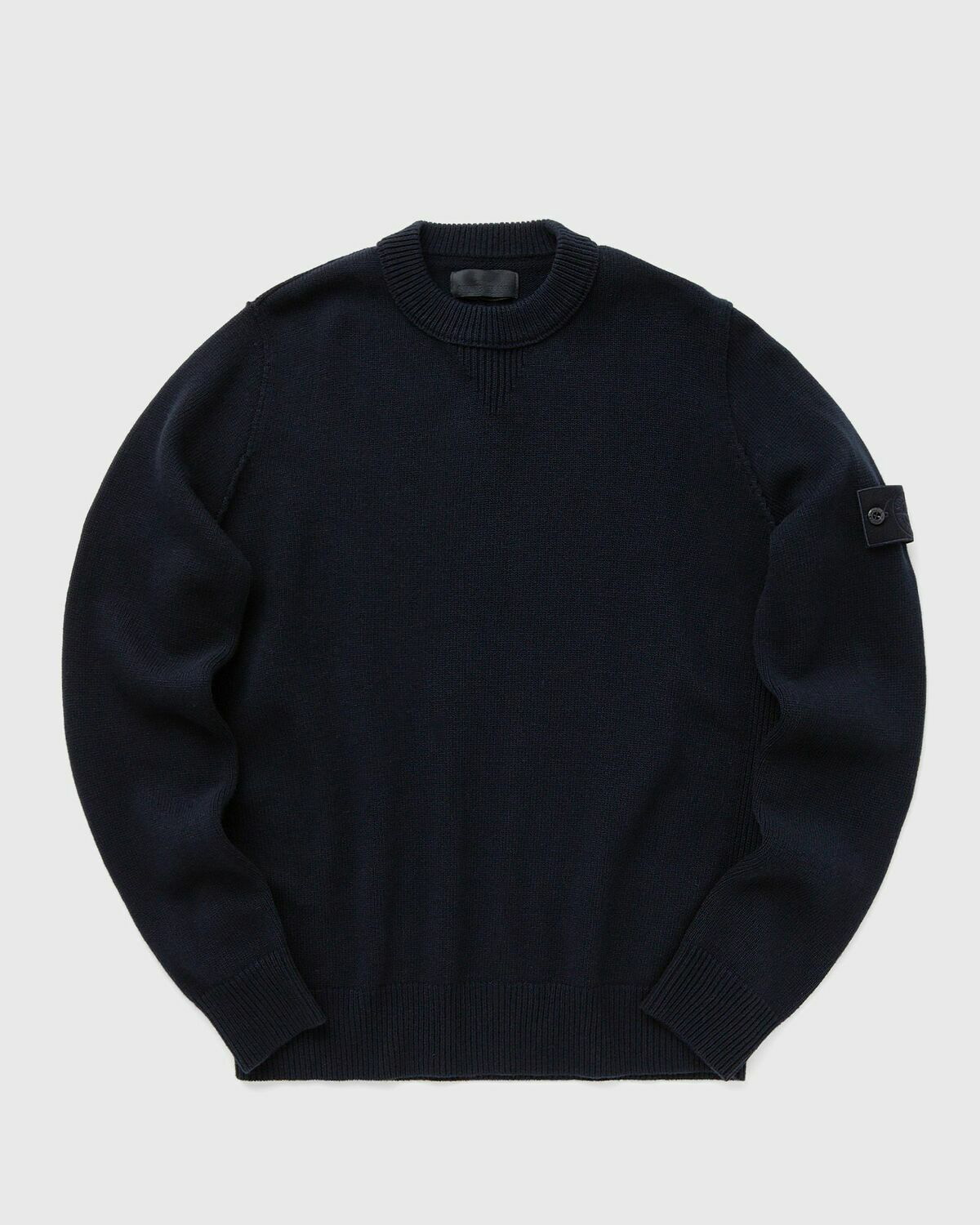 Stone Island Ghost Geelong Rws Wool Crewneck Jumper Blue Pullovers Stone Island