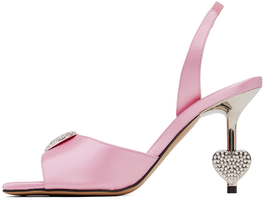 MACH & MACH Pink Crystal Heart Heels MACH & MACH