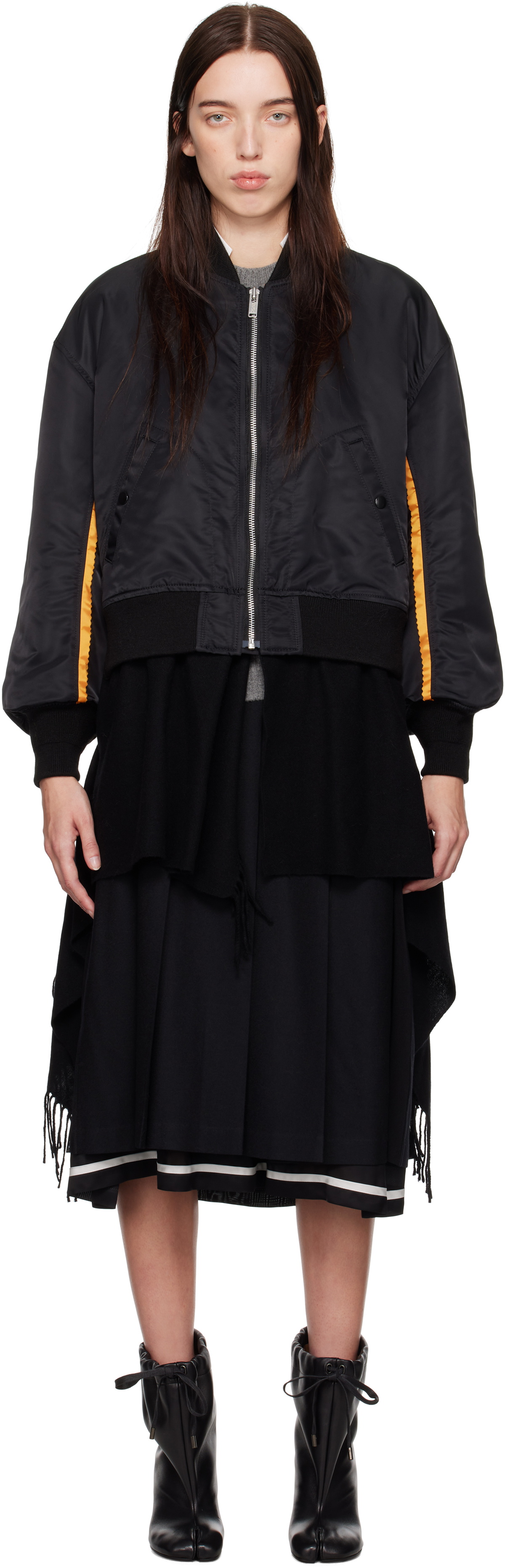 UNDERCOVER Black Scarf Bomber Jacket Undercover