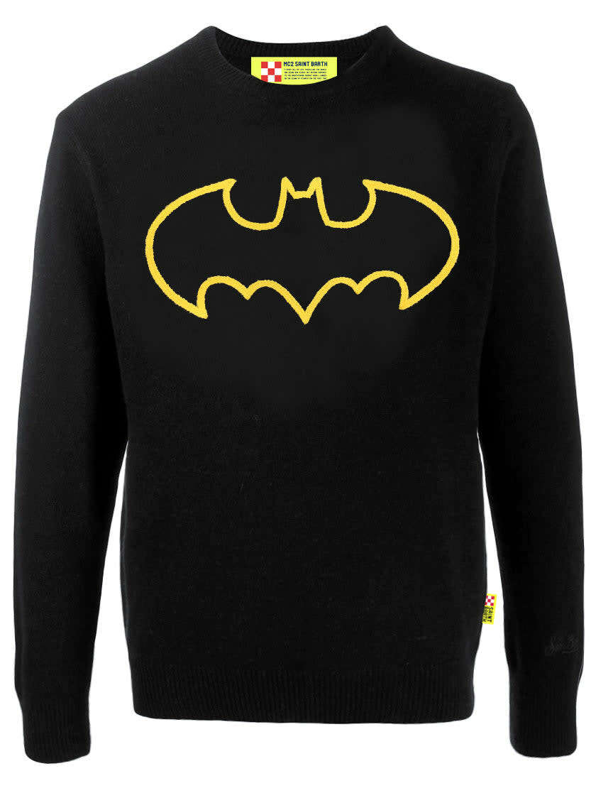 MC2 Saint Barth Man Black Sweater Batman Logo | Warner Bros. Special ...