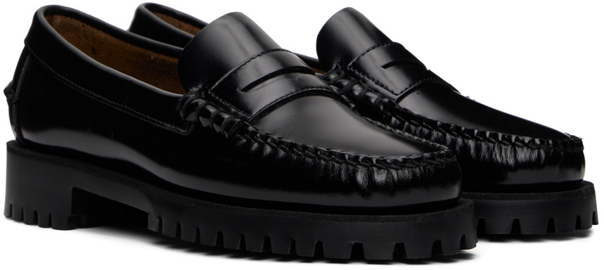 Sebago Black Dan Lug Sole Loafers Sebago