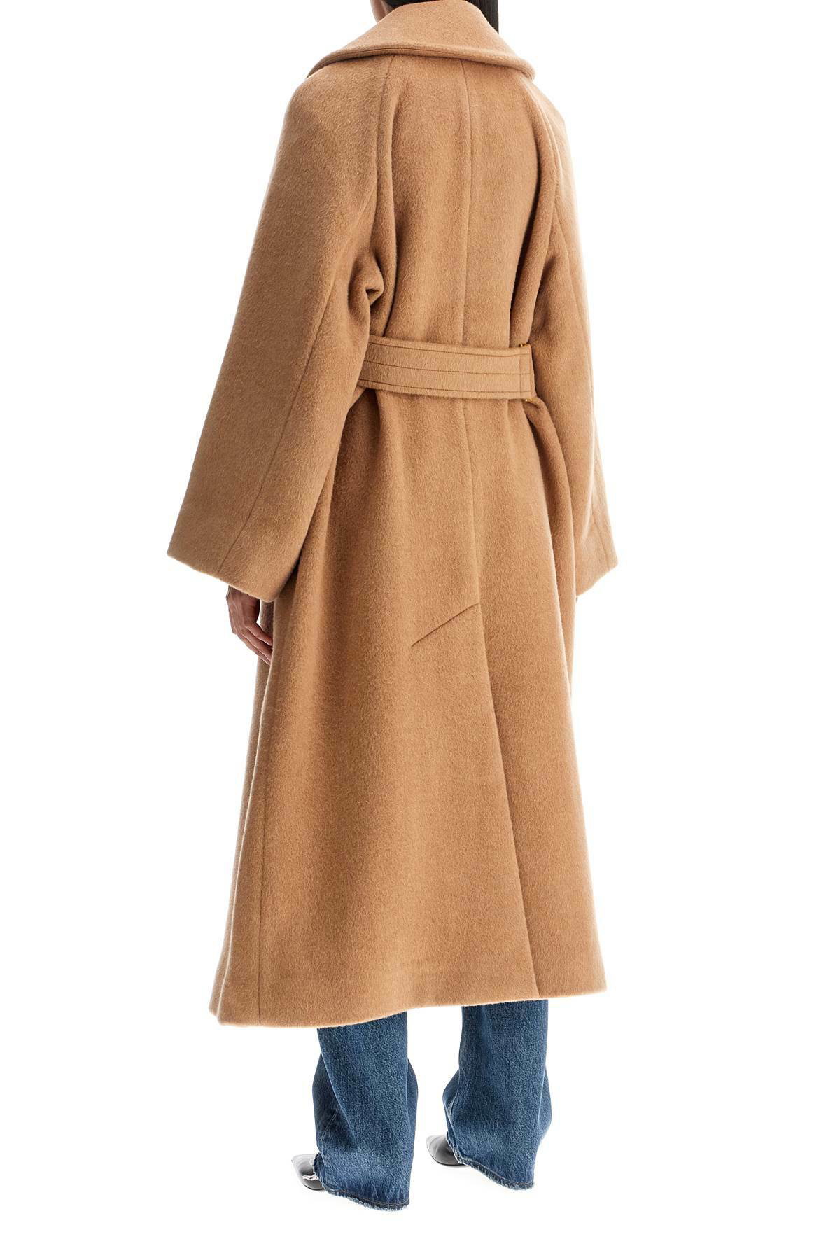 GANNI long recycled wool coat Beige GANNI