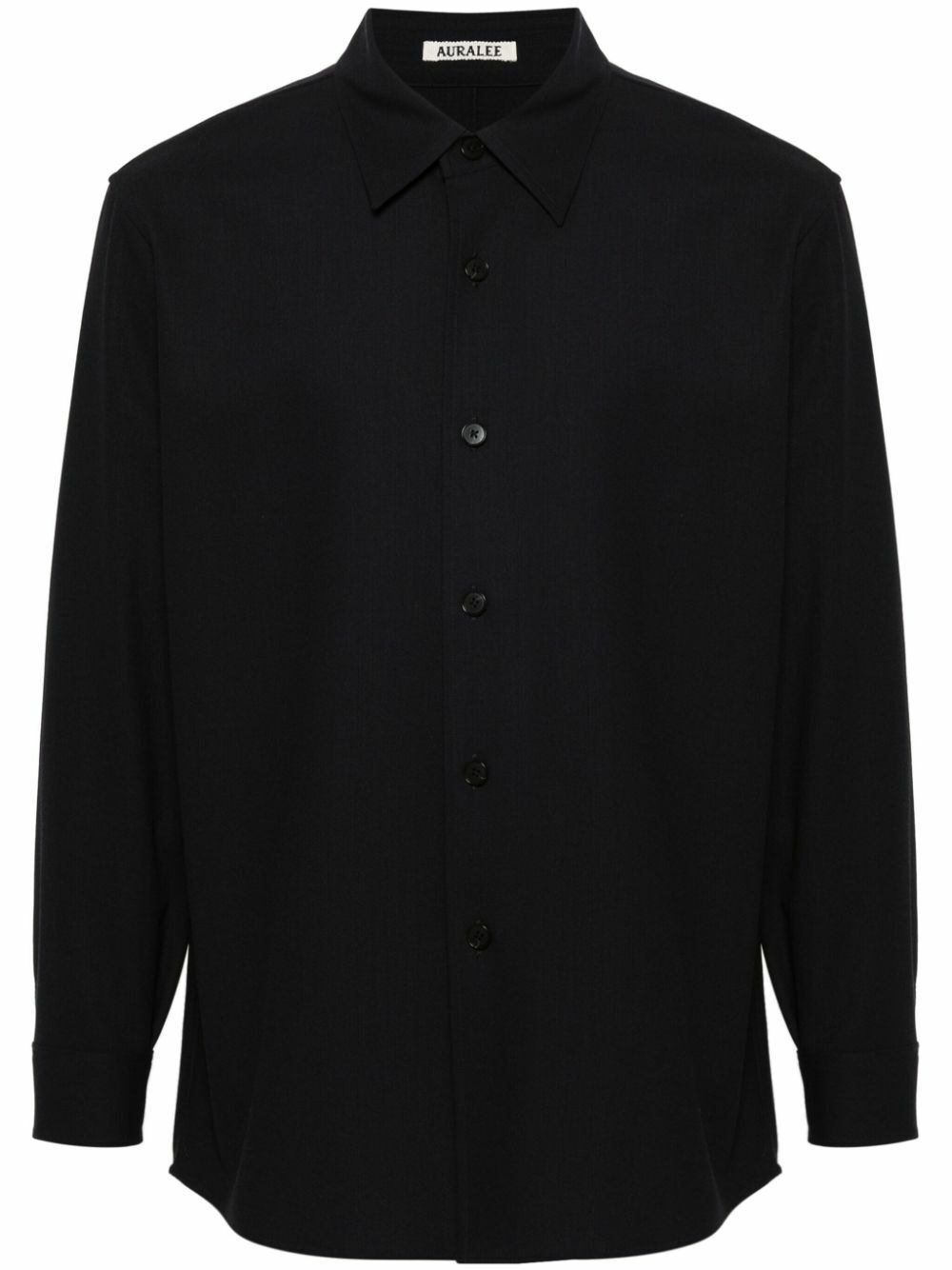 Auralee Navy Blue Wool Shirt Auralee