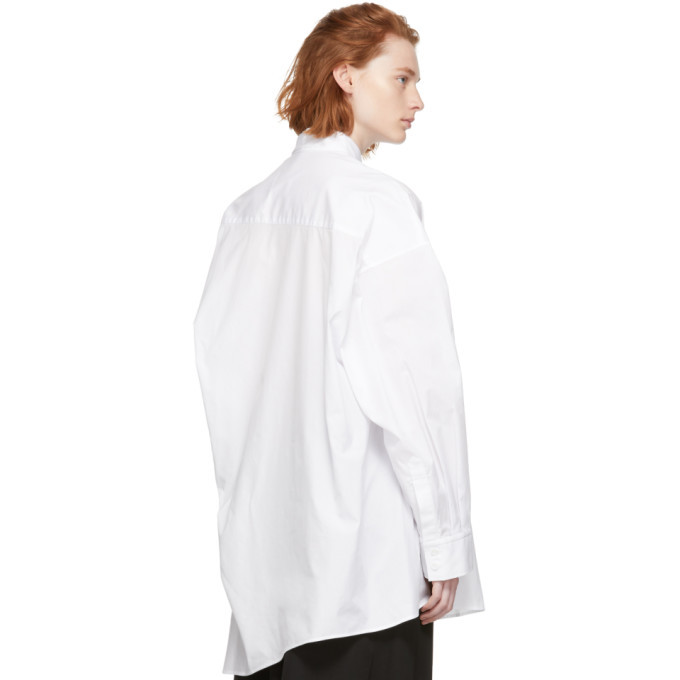 Yohji Yamamoto White Back Side Fold Shirt Yohji Yamamoto