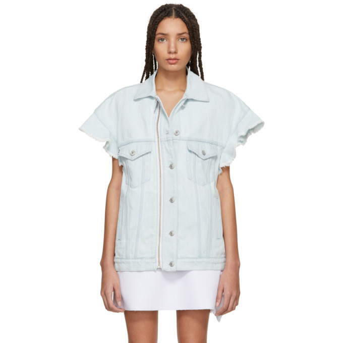MSGM Blue Denim Ruffles Jacket MSGM