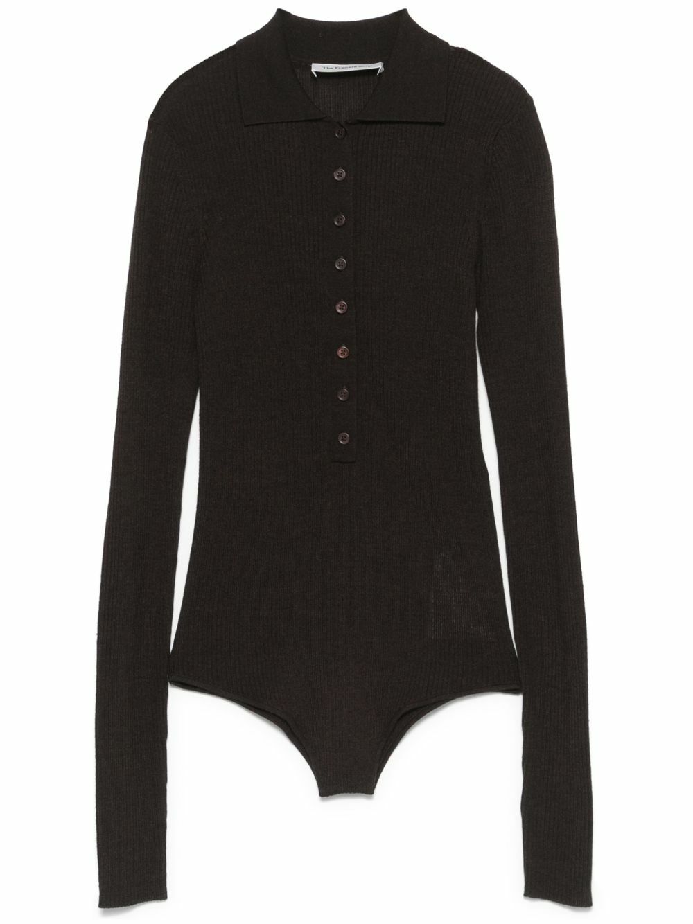 The Frankie Shop Brown Buttoned-Up Bodysuit The Frankie Shop