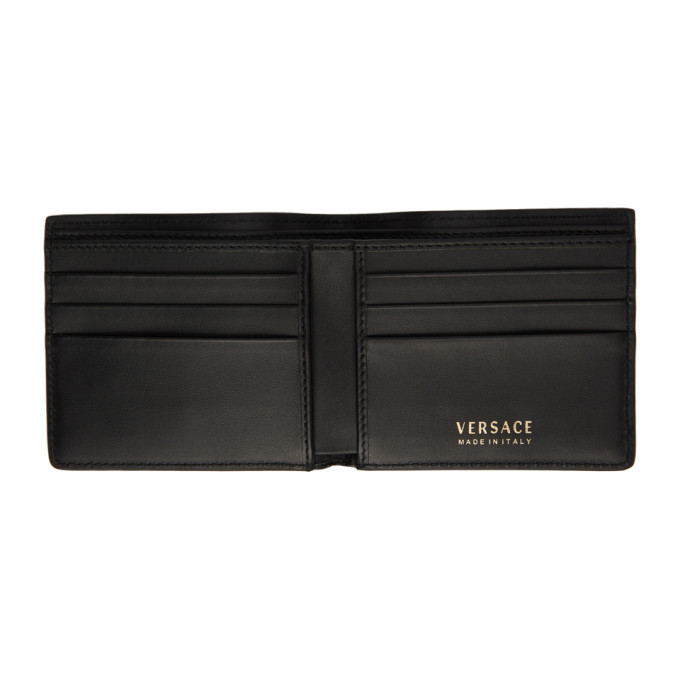 Versace Black Logo Bifold Wallet Versace