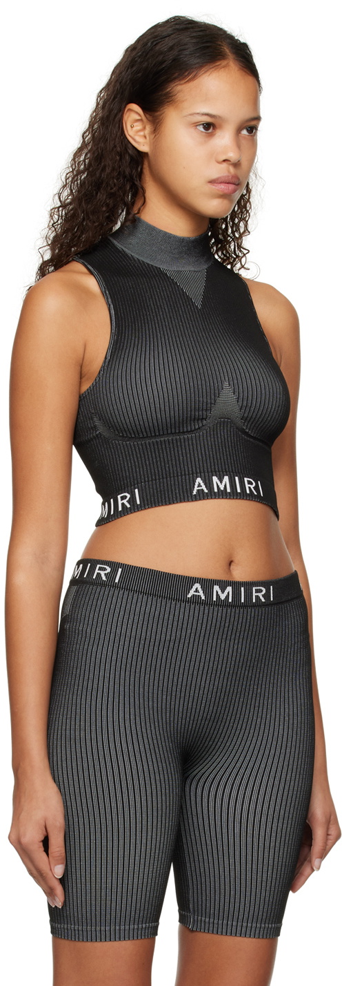 AMIRI Black Mock Neck Sports Bra Amiri