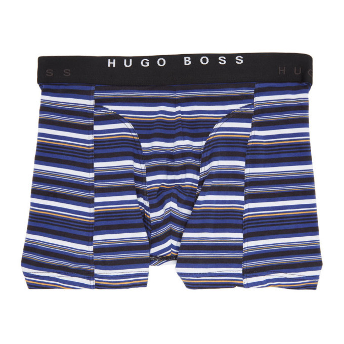 Boss Two-Pack Black and Striped Boxer Briefs BOSS