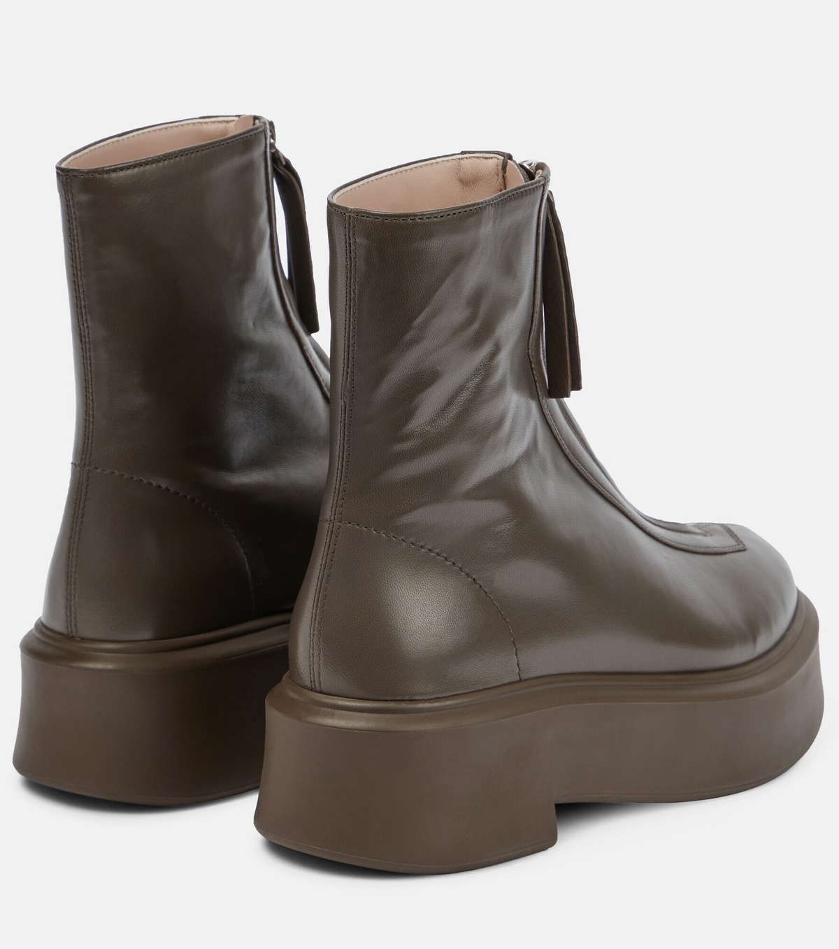 The Row - Zipped Boot 1 leather ankle boots The Row
