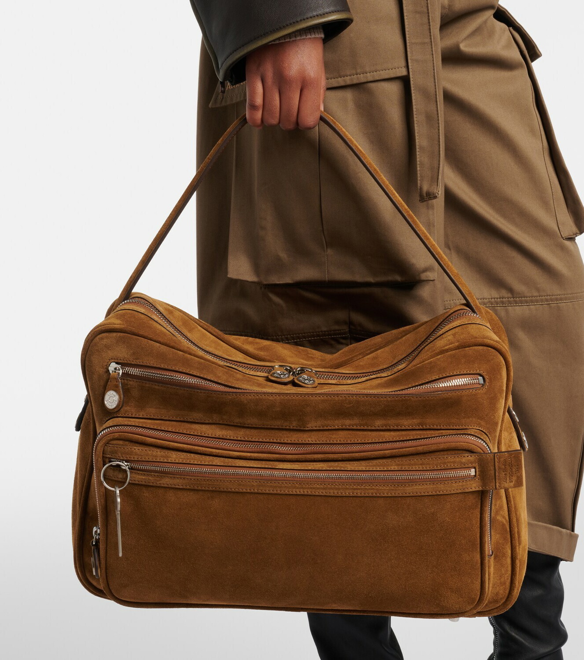 Acne Studios Camero Camera Large suede shoulder bag Acne Studios