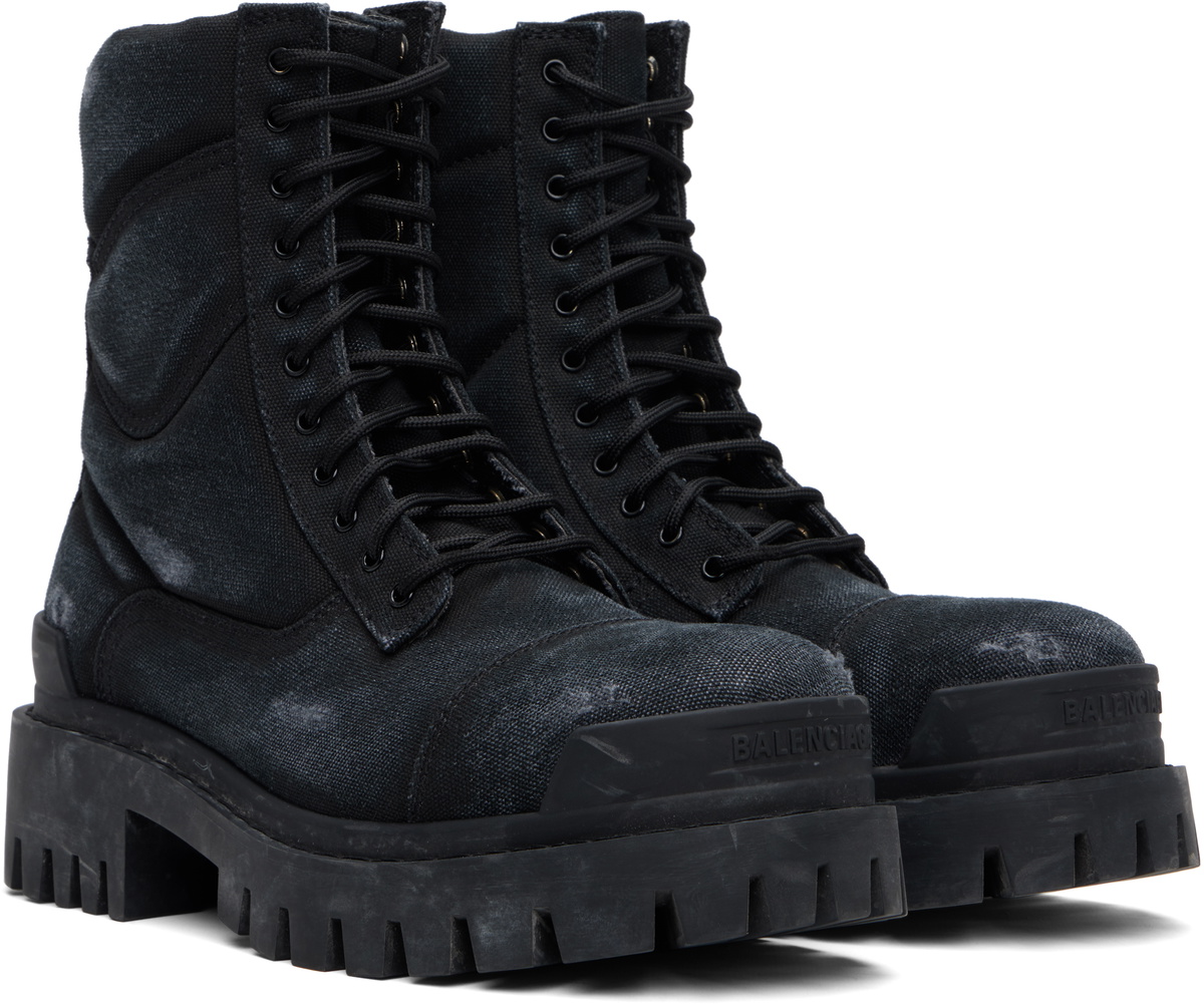 Balenciaga Black Combat Strike 20mm Boots Balenciaga