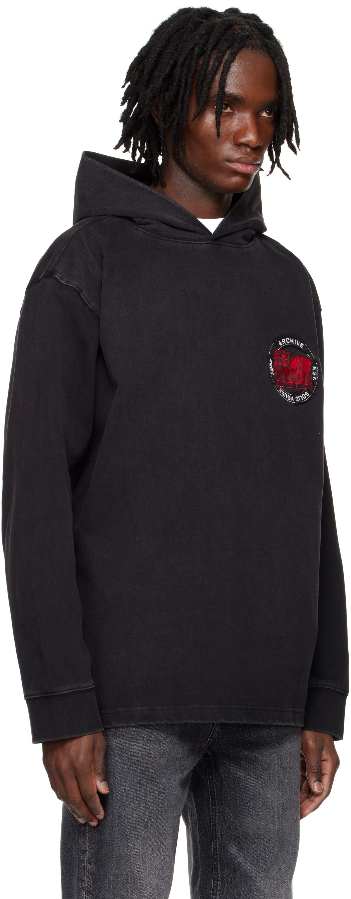 Solid Homme Gray Solid House Logo Hoodie Solid Homme