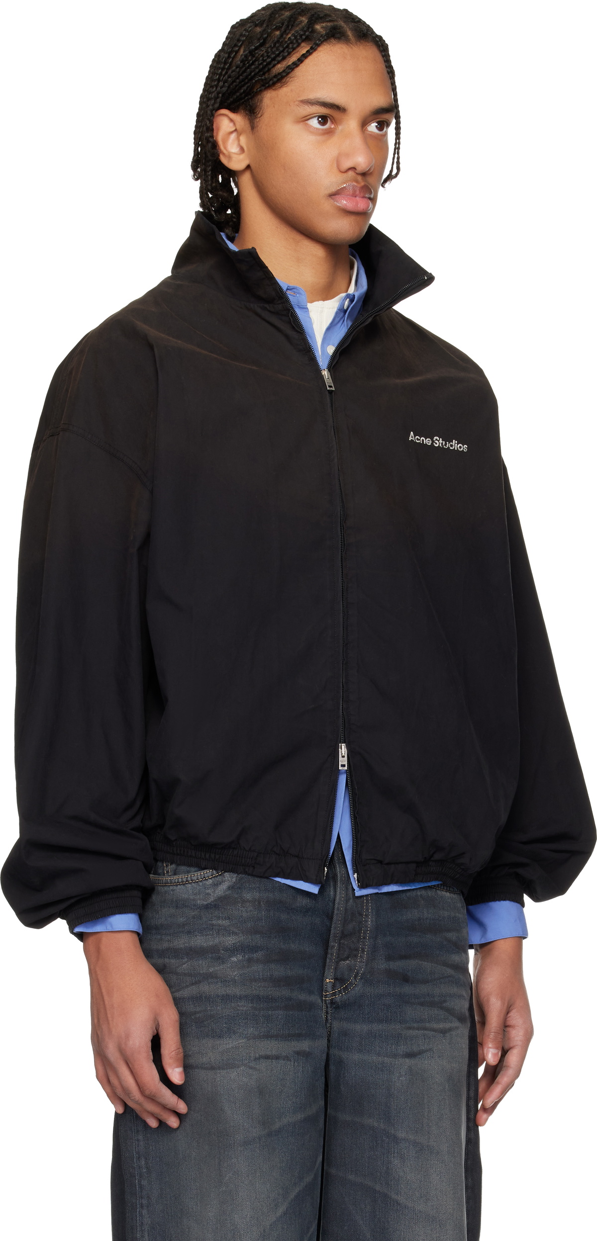 Acne Studios Black Logo Zipper Jacket Acne Studios