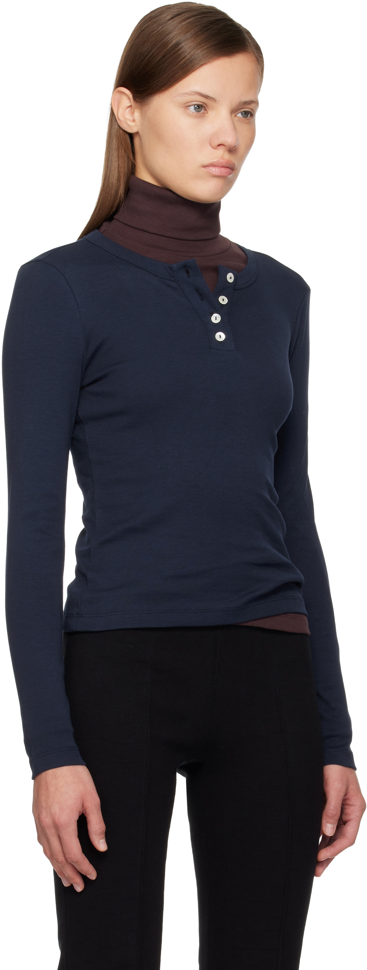 FLORE FLORE Navy Jess Longsleeve Henley FLORE FLORE