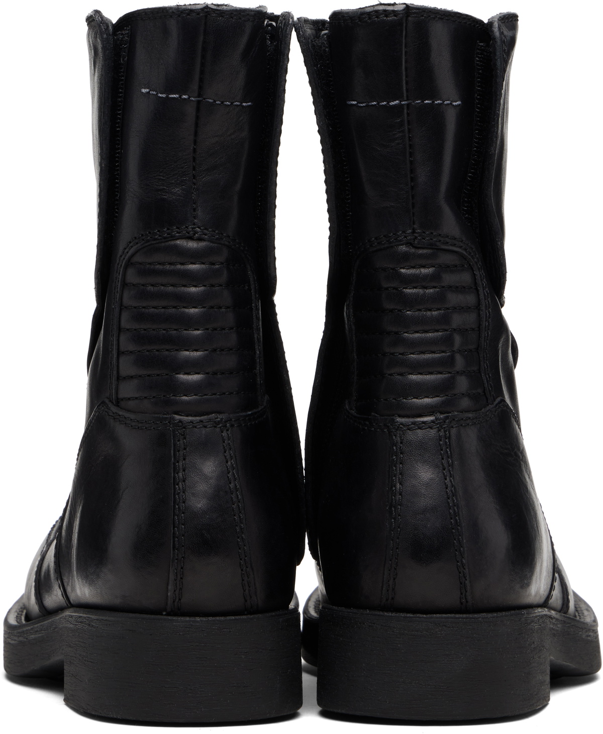 MM6 Maison Margiela Black Biker Boots MM6 Maison Margiela