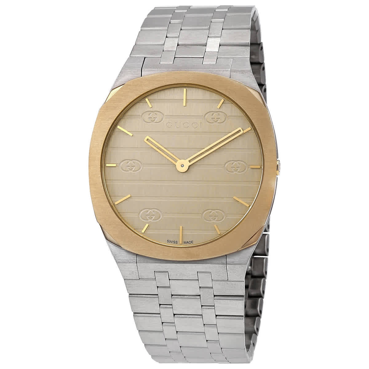 Gucci 25H Quartz Champagne Dial Mens Watch YA163405 Gucci