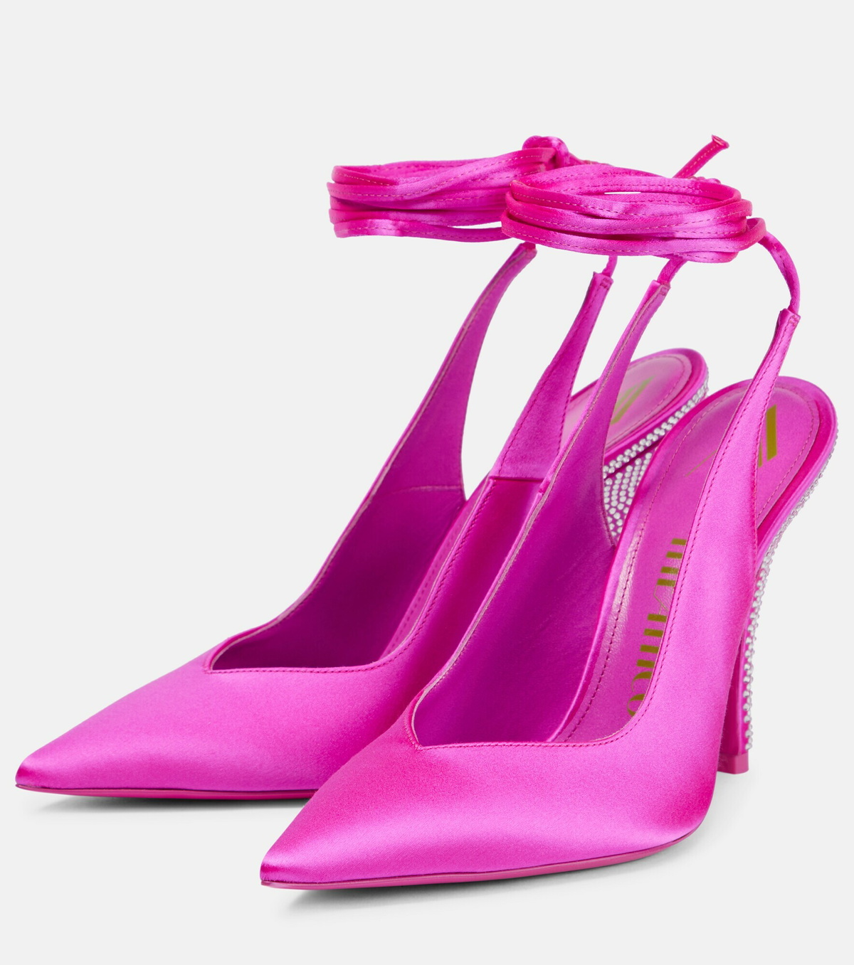 The Attico - Venus embellished satin pumps The Attico