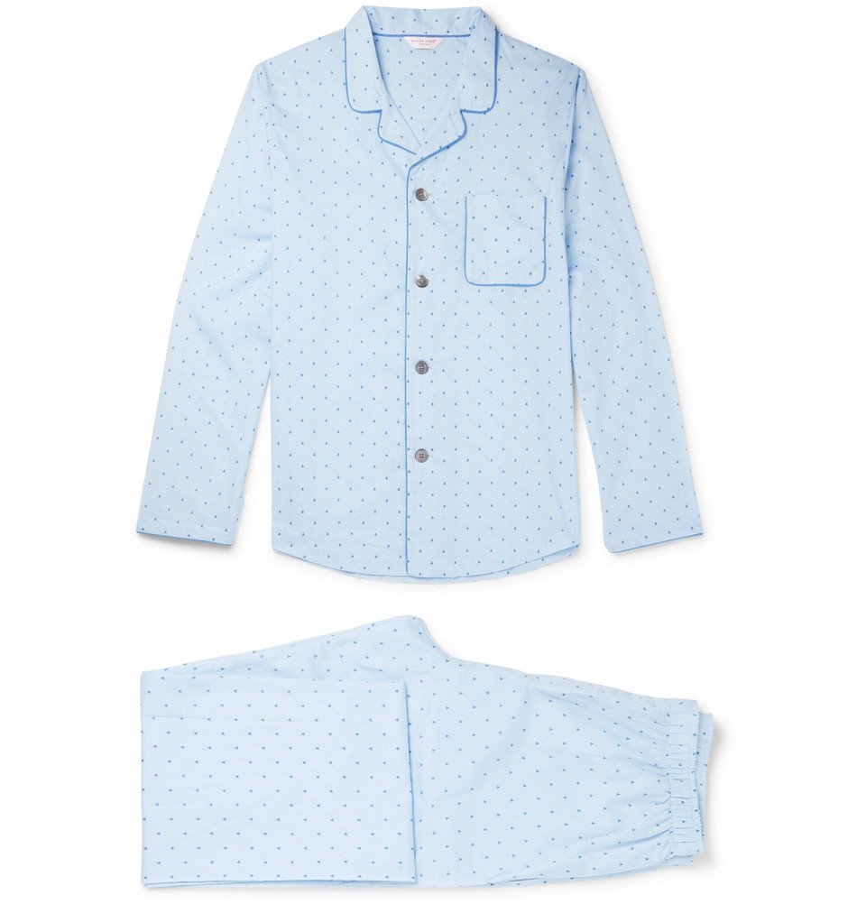 Derek Rose - Nelson Cotton-Jacquard Pyjama Set - Men - Blue Derek Rose