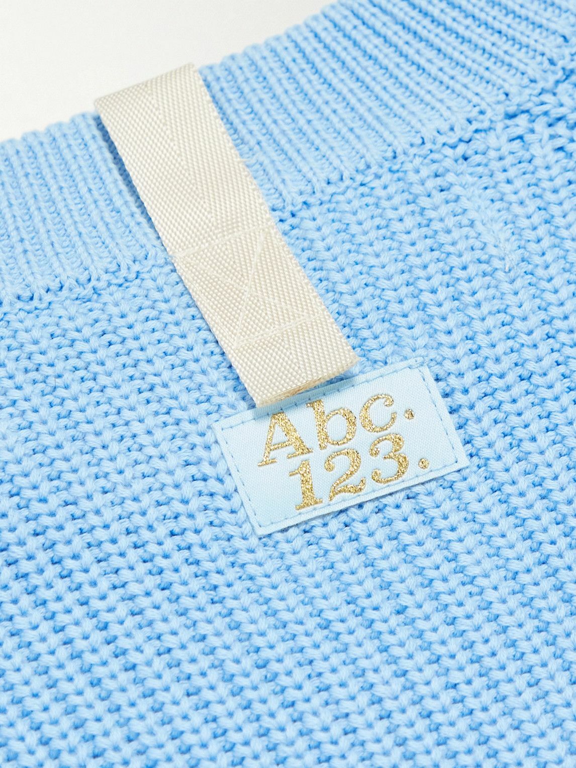 Abc. 123. - Logo-Embroidered Ribbed Cotton Sweater - Blue Advisory ...