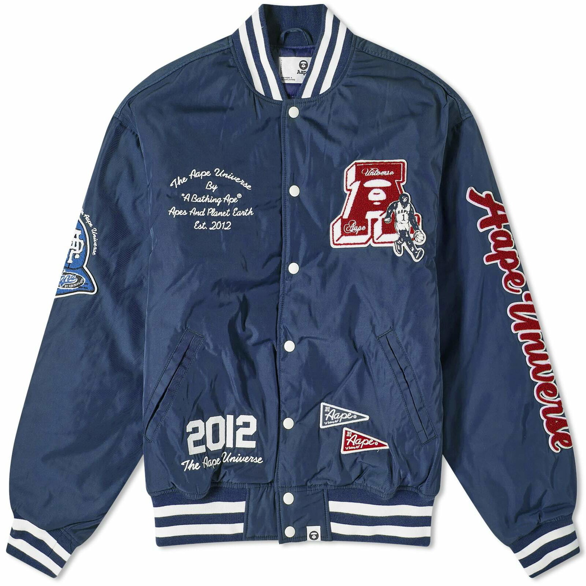 Men's AAPE College Varsity Jacket in Navy AAPE by A Bathing Ape