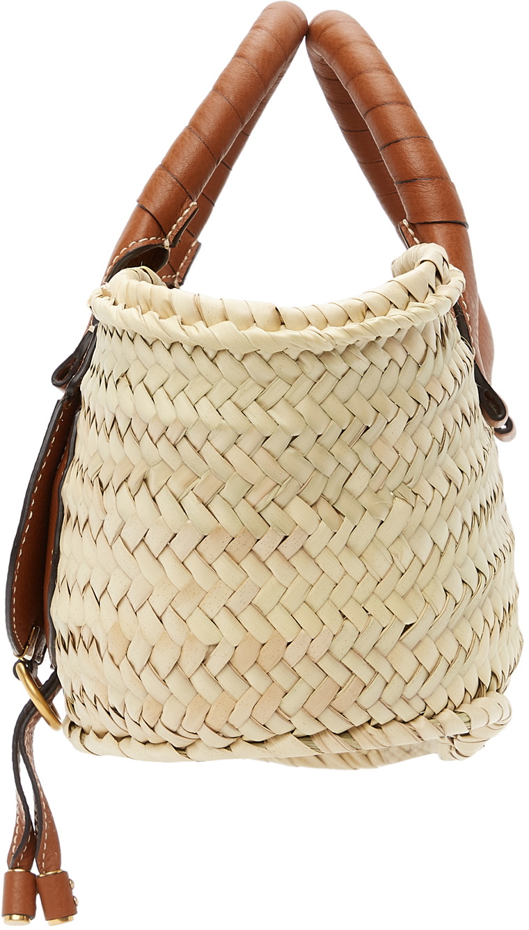 Chloé Beige & Brown Mini Marcie Basket Bag Chloe