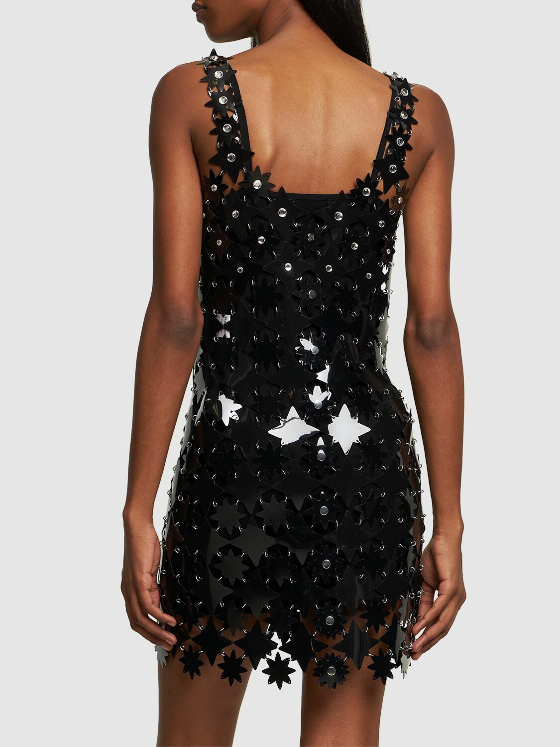 RABANNE Star Embellished Mesh Mini Dress Paco Rabanne