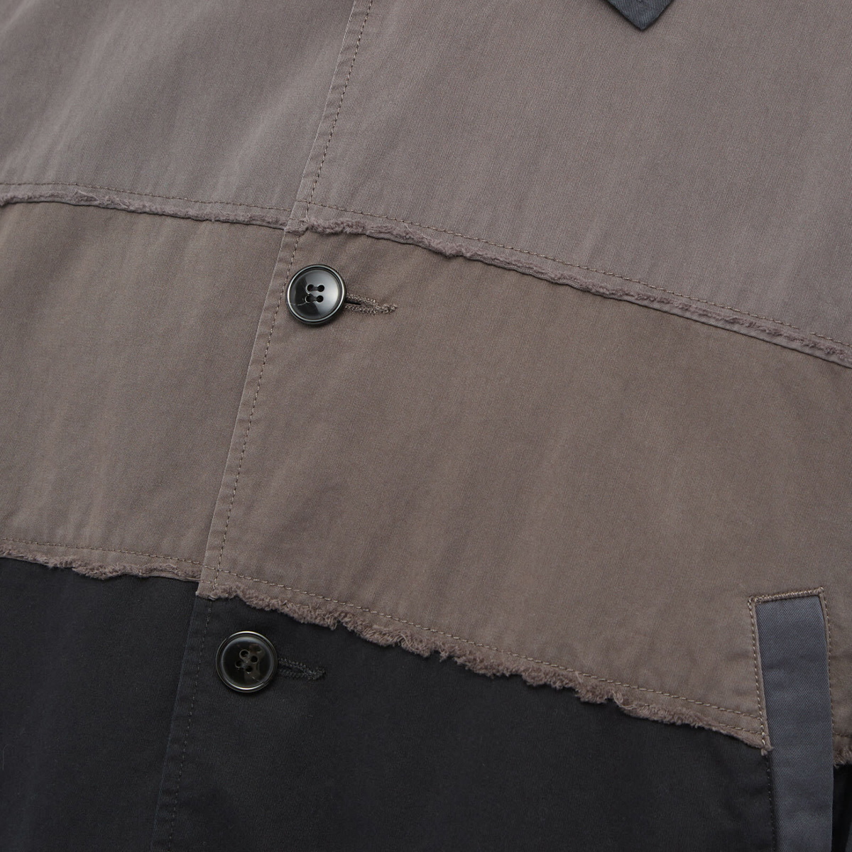 Flagstuff Men's Patch Work Safari Jacket in Black/Grey Flagstuff