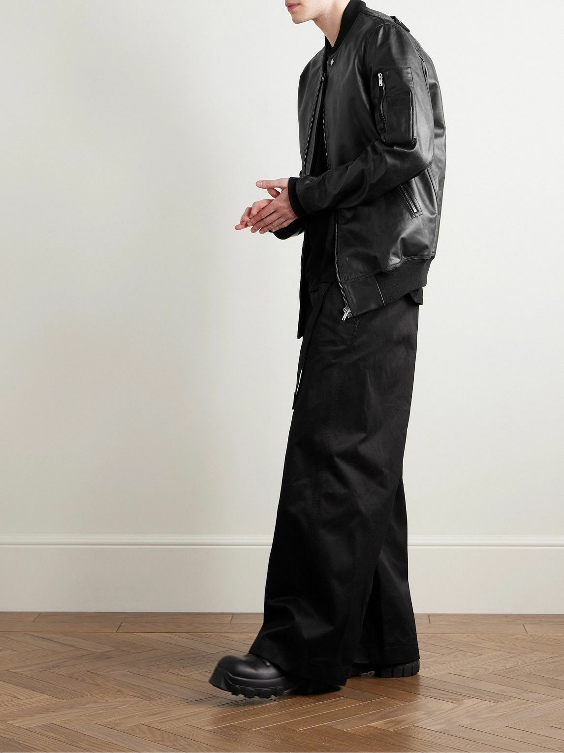 Rick Owens - Classic Flight Oversized Webbing-Trimmed Distressed ...