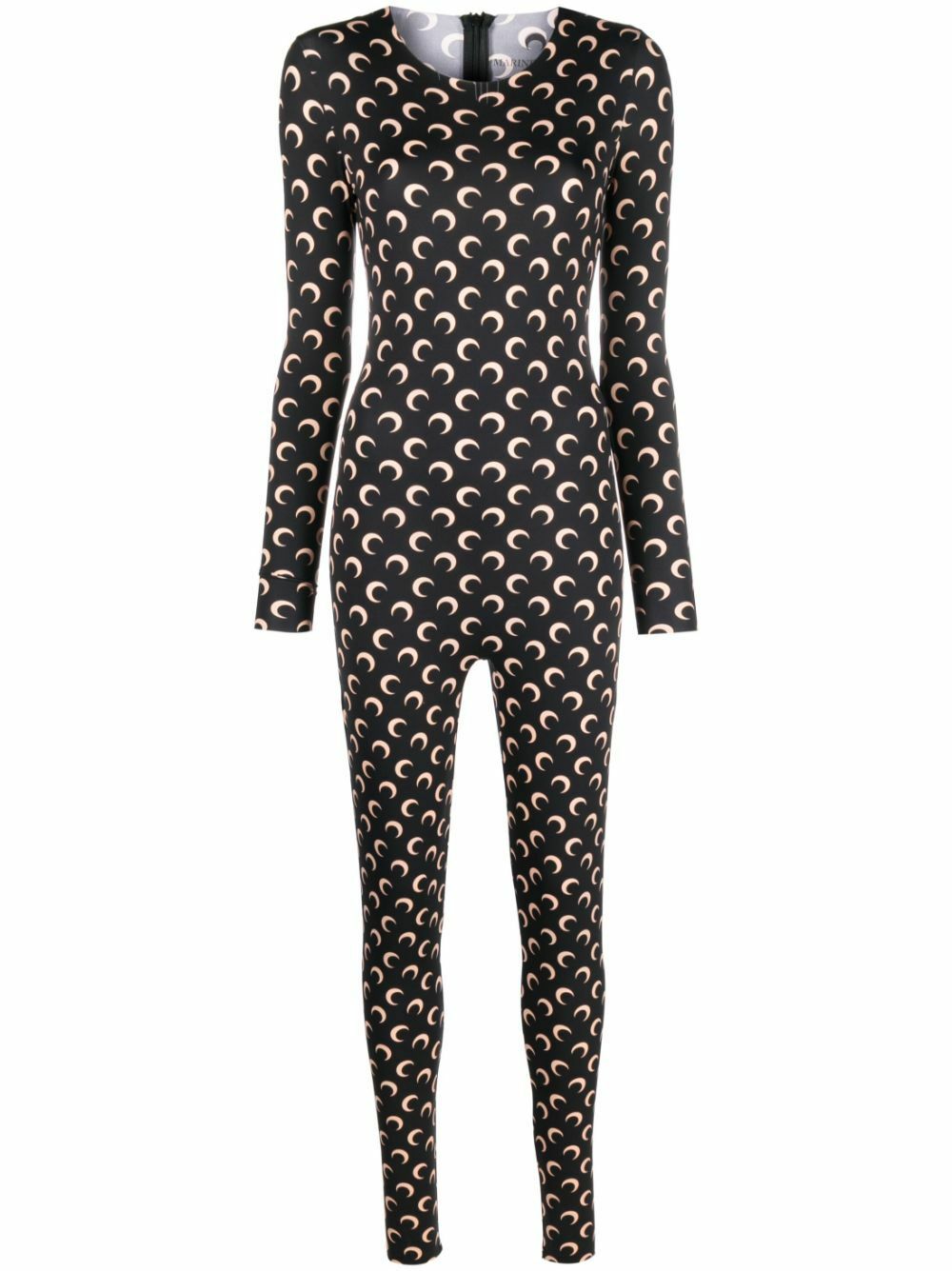 Marine Serre Black Crescent Moon Print Jumpsuit Marine Serre