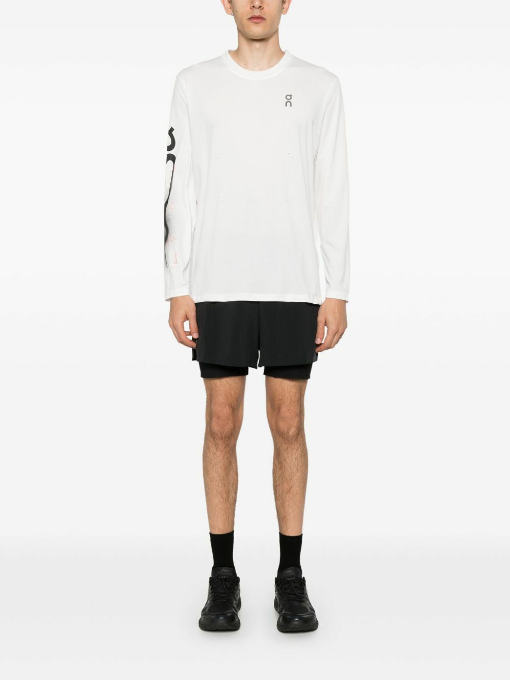 On Running White Pace Long-Sleeve Running T-Shirt On