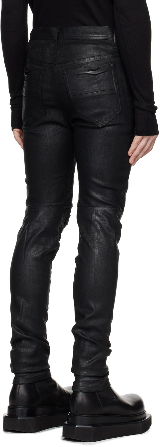 Julius Black Coated Slim Distressed Jeans Julius