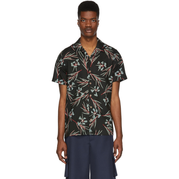 PS by Paul Smith Black Floral Casual Shirt PS by Paul Smith