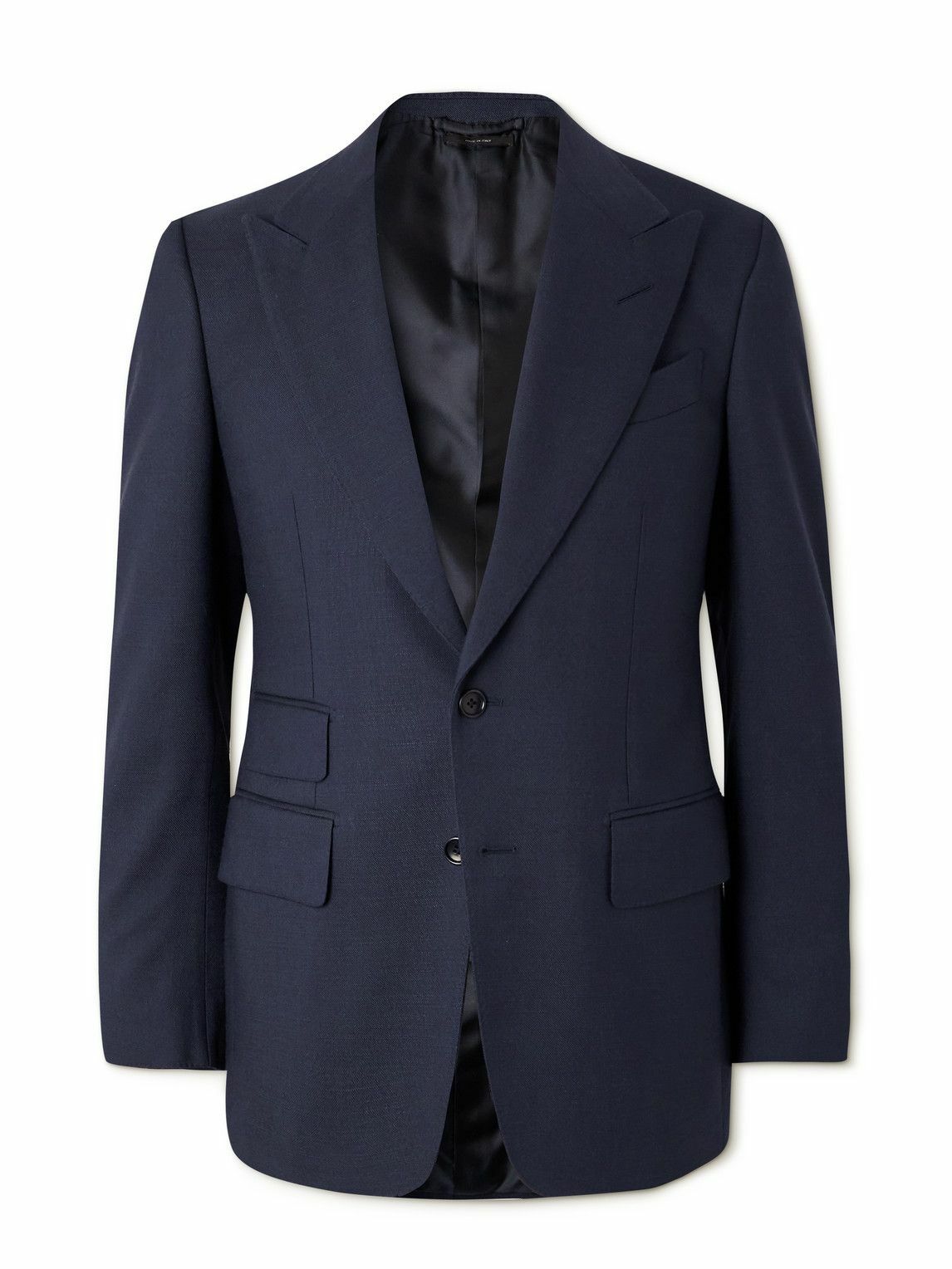 TOM FORD - Shelton Slim-Fit Silk, Wool and Mohair-Blend Hopsack Suit Jacket - Blue TOM FORD