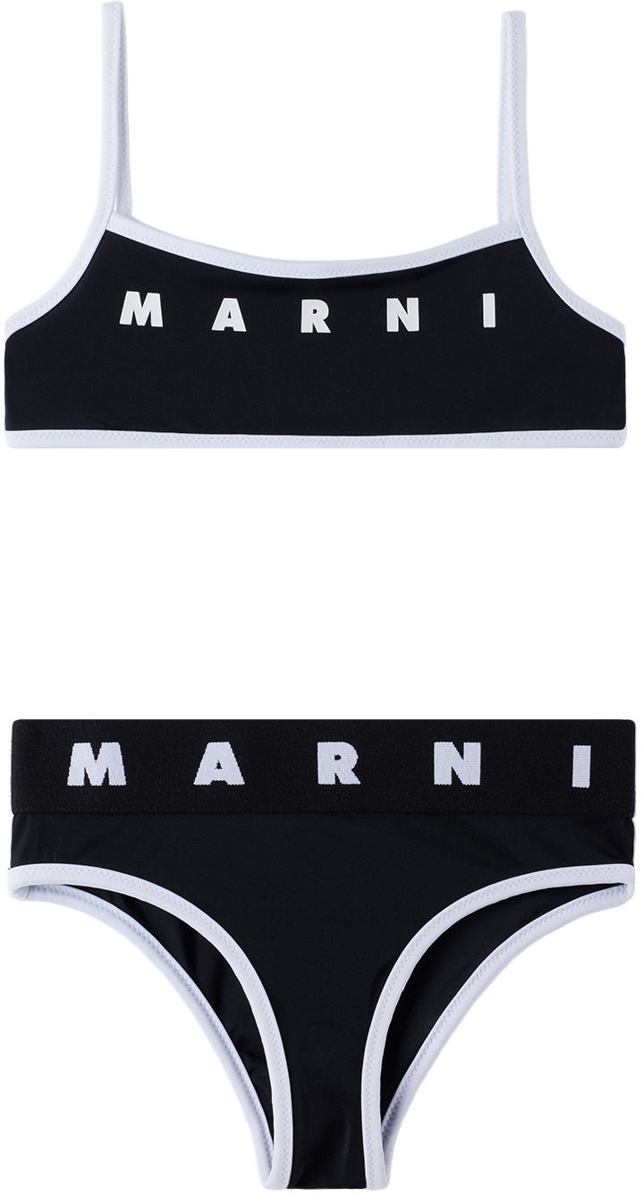 Marni Kids Black Printed Bikini Marni