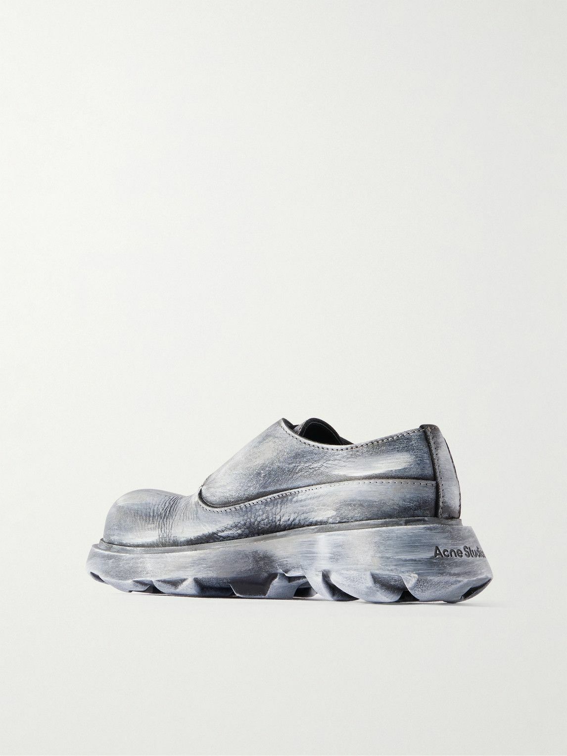 Acne Studios - Leather Monk-Strap Shoes - Gray Acne Studios