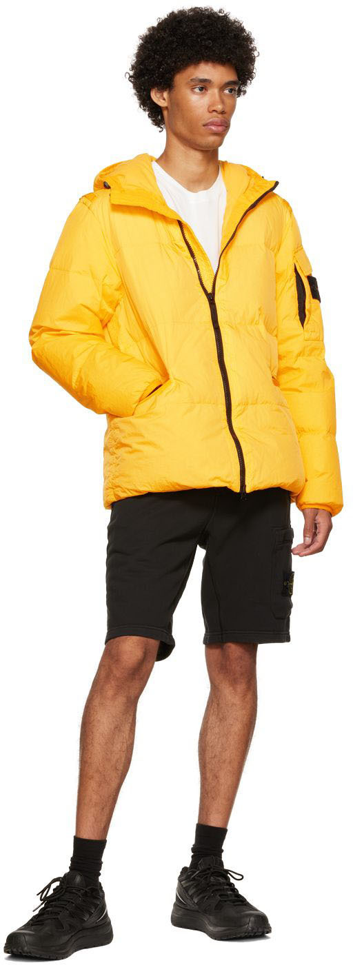 Stone Island Yellow Crinkle Rep Down Jacket Stone Island