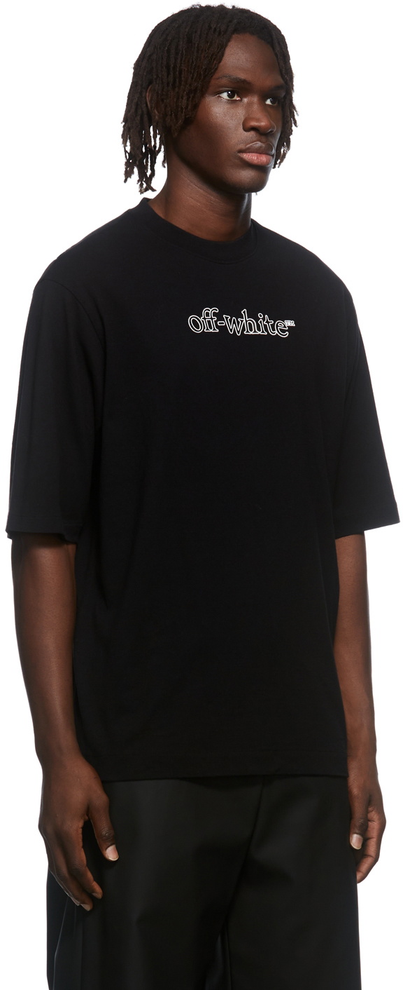 Off-White Black Slanted Logo Print T-Shirt Off-White